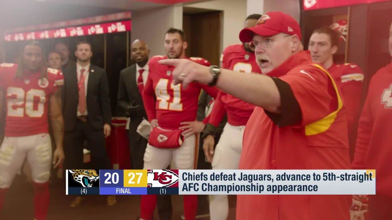 Kansas City Chiefs head coach Andy Reid's locker room speech following Divisional Round win vs ...