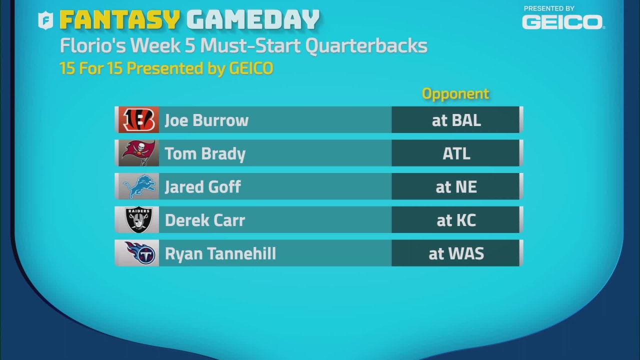 Week 5 Must Starts for Every Position