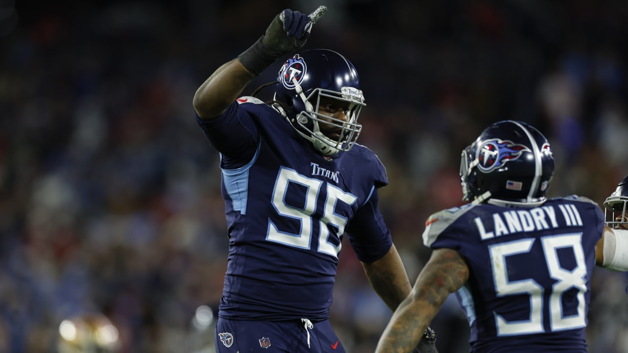 Tennessee Titans defensive end Denico Autry gets past San Francisco ...