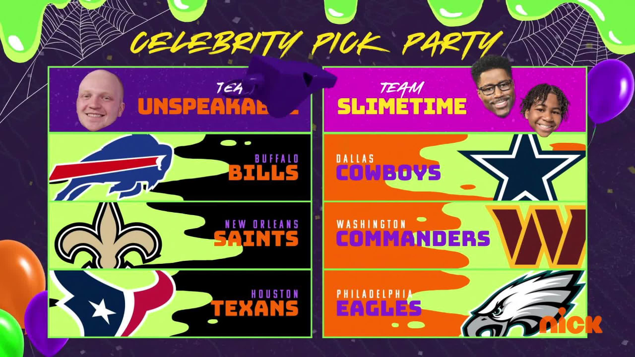 Celebrity pick party vs. Unspeakable | 'NFL Slimetime'