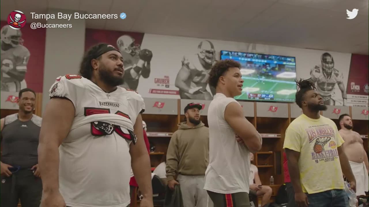 Tampa Bay Buccaneers’ react live from the locker room to clinching the ...