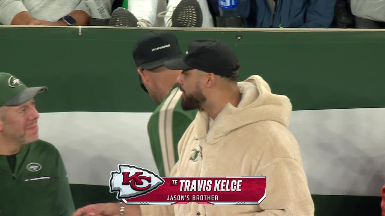 Kansas City Chiefs tight end Travis Kelce takes in his brother's game ...
