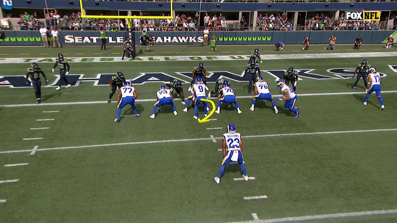 Los Angeles Rams running back Kyren Williams caps the team's 16-play ...