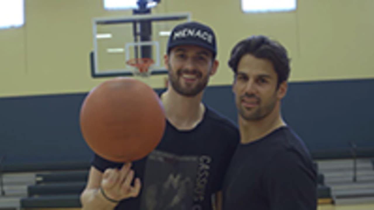NFL stars show off their basketball skills