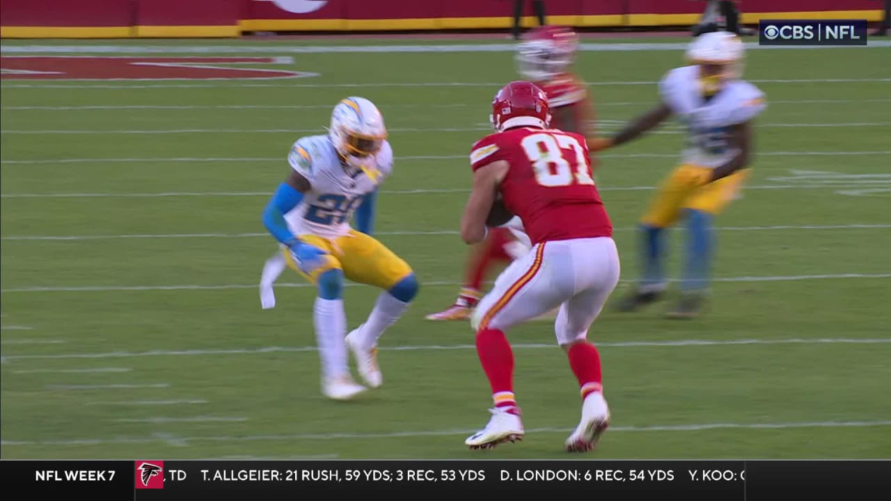 Kansas City Chiefs tight end Travis Kelce's 10th catch of game goes for 15-yard gain in third ...