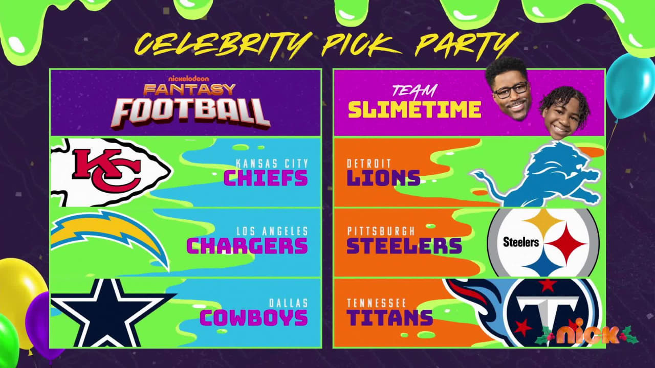Celebrity pick party vs. cast of 'Fantasy Football' | 'NFL Slimetime'