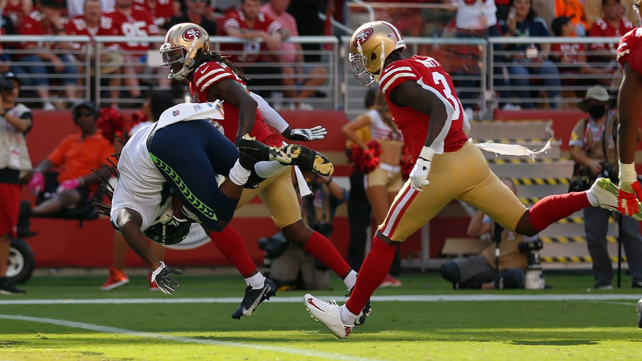 Seattle Seahawks running back Alex Collins dances around 49ers for ...