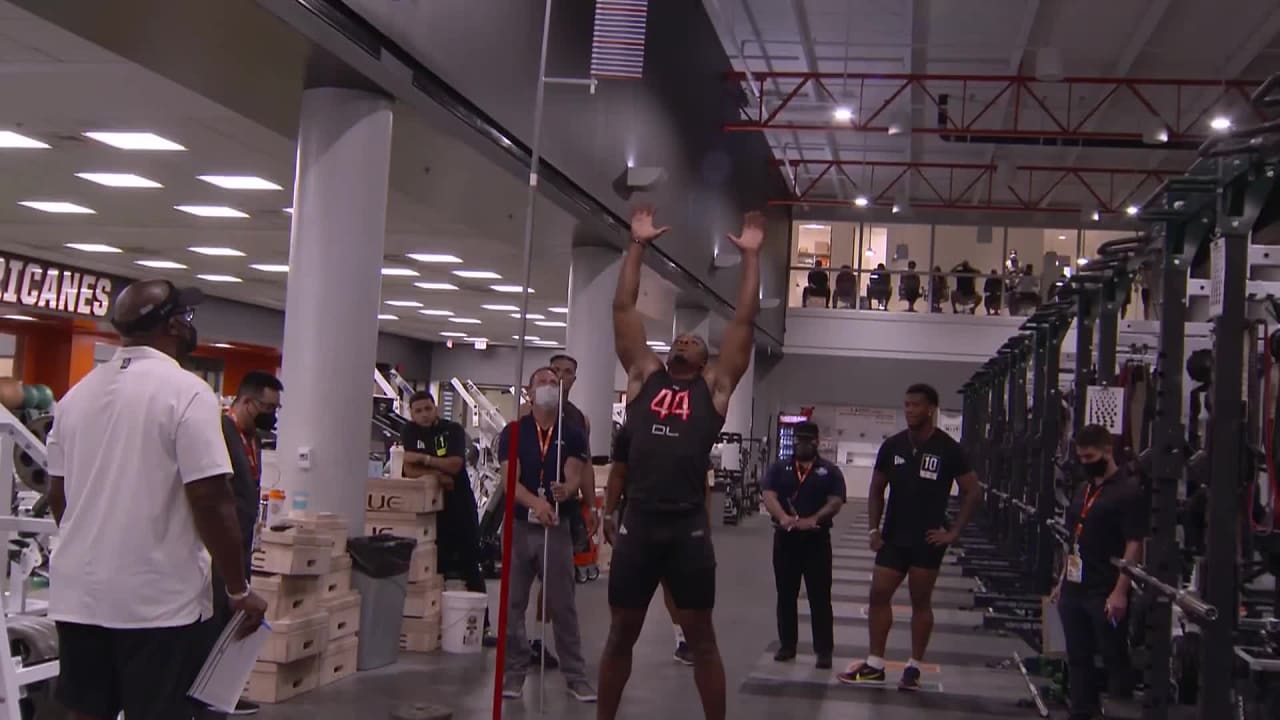 Miami Hurricanes EDGE defender Gregory Rousseau's pro day highlights
