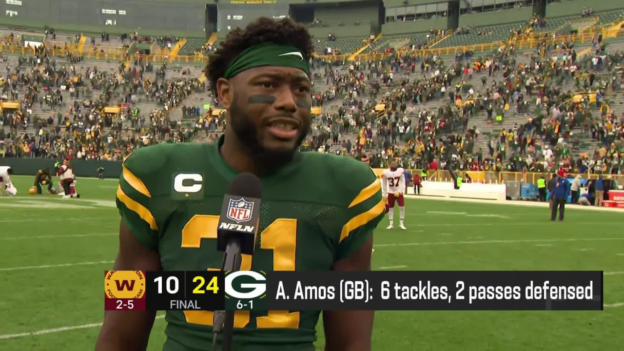 Green Bay Packers Safety Adrian Amos Win Over Washington A Big