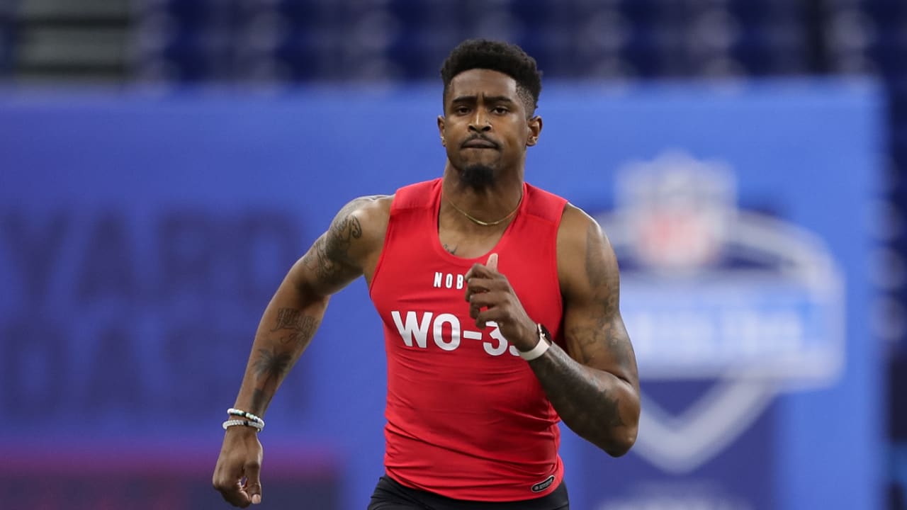 Wide receiver A.T. Perry runs official 4.47-second 40-yard dash at 2023 ...