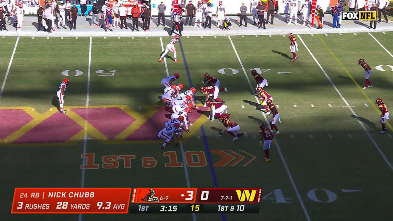 Cleveland Browns running back Nick Chubb absolutely gashes Commanders ...