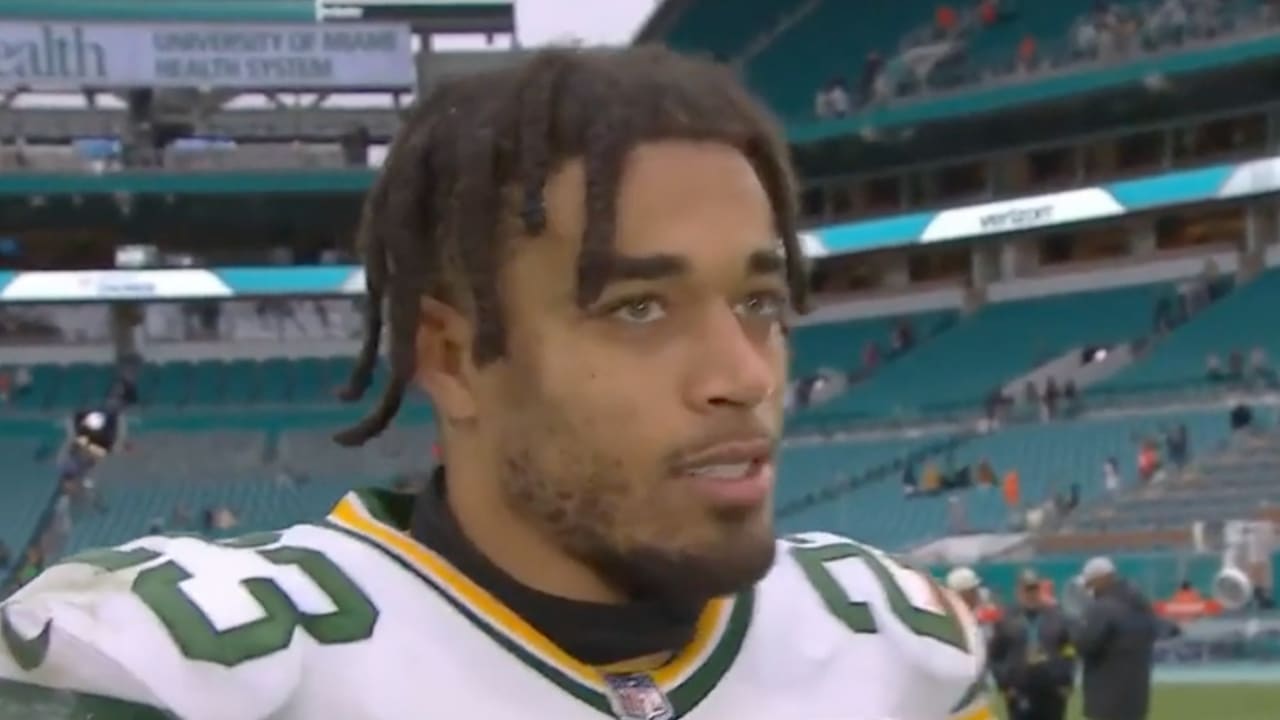 Green Bay Packers cornerback Jaire Alexander playfully breaks down INT ...