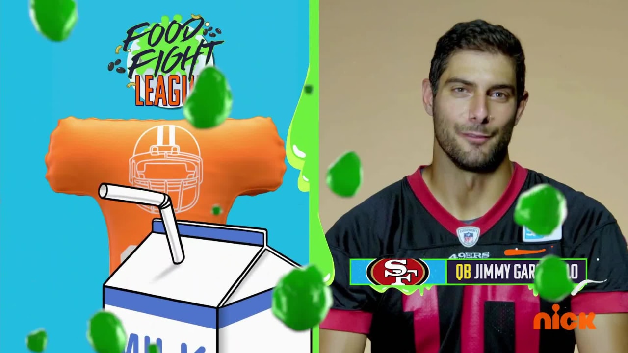 Players share best food to throw in food fight | 'NFL Slimetime'