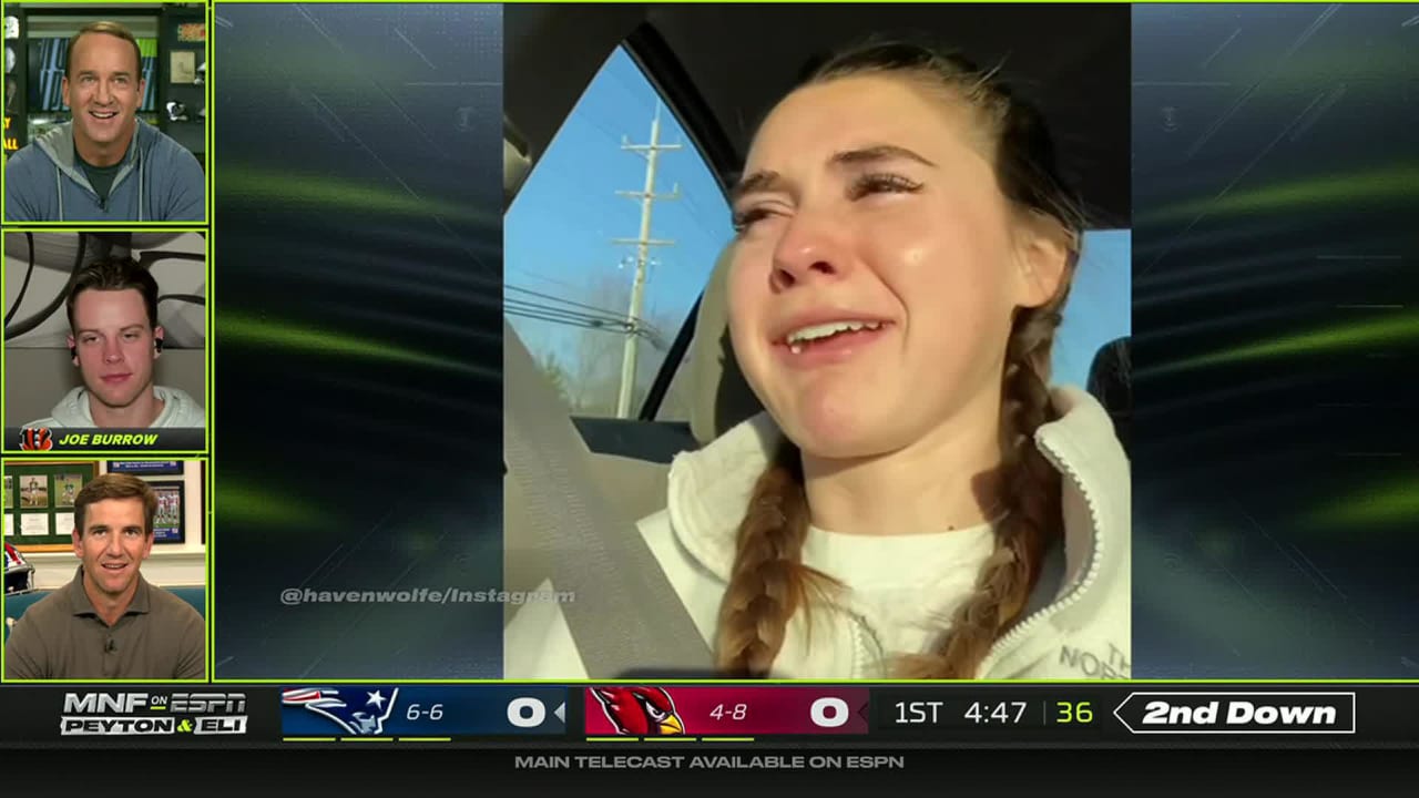 Cincinnati Bengals quarterback Joe Burrow reacts to a viral video of ...