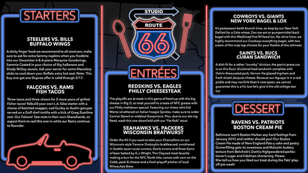 NFL Menu: Week 14 - Studio Route 66