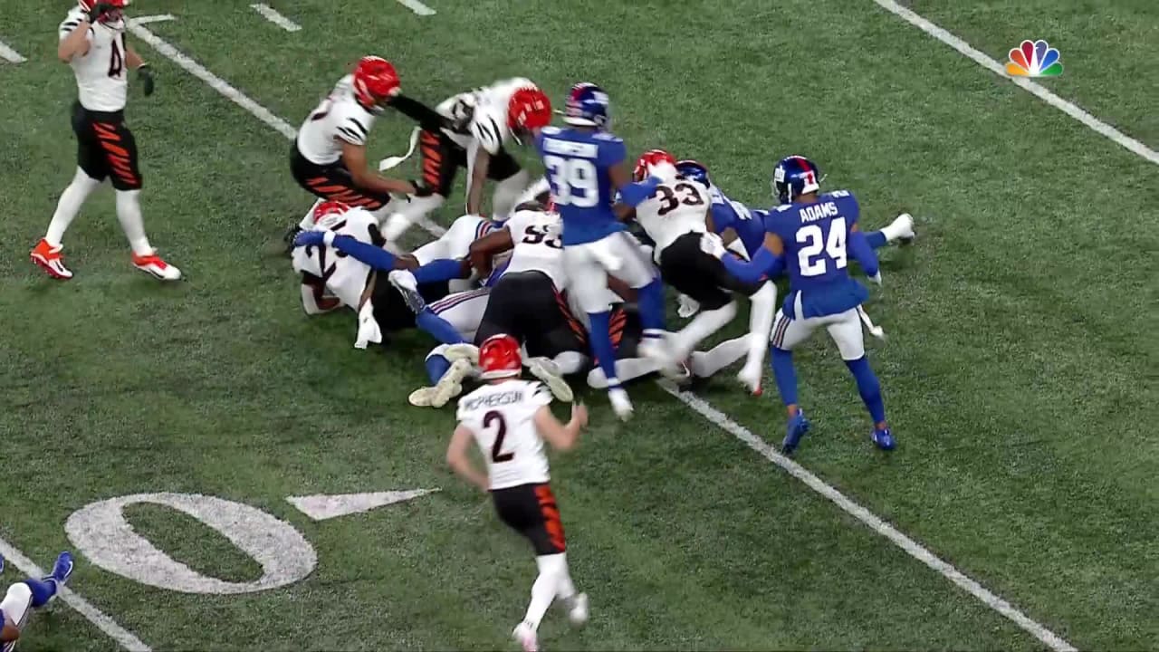 Football not secured on New York Giants wide receiver C.J. Board during ...