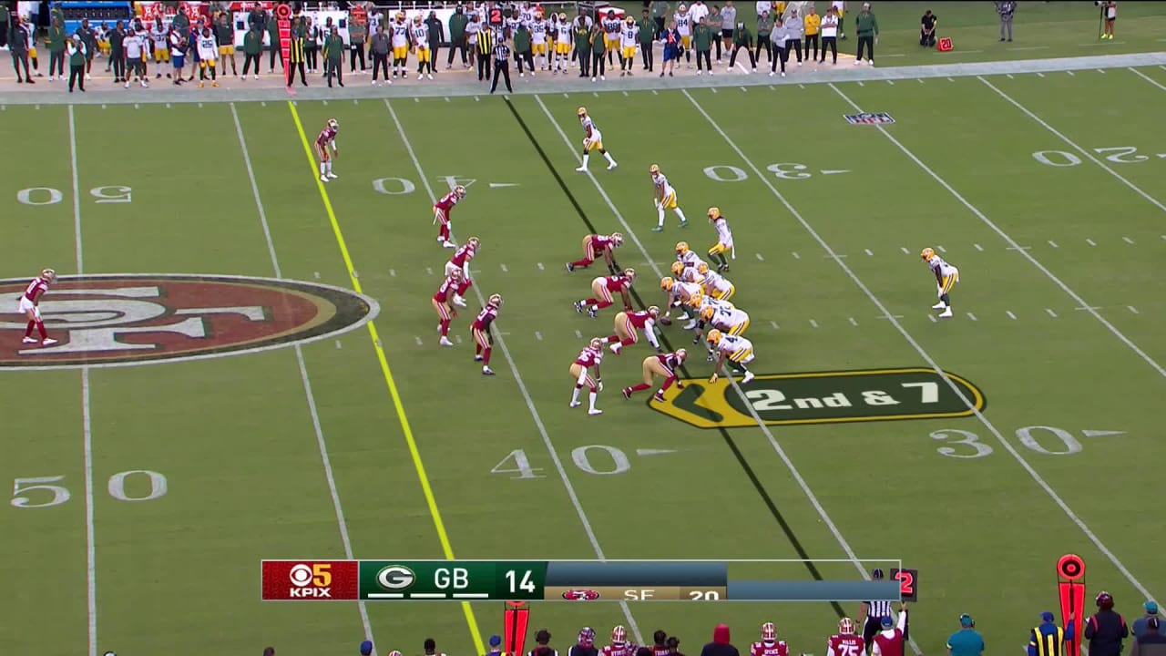 Green Bay Packers running back Dexter Williams sprints to daylight on a ...