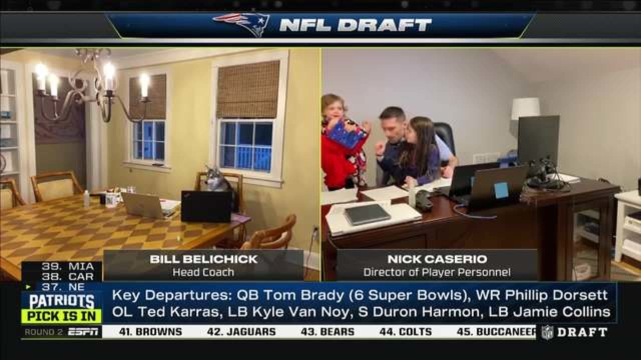 Belichick's dog takes his seat for Pats' first pick