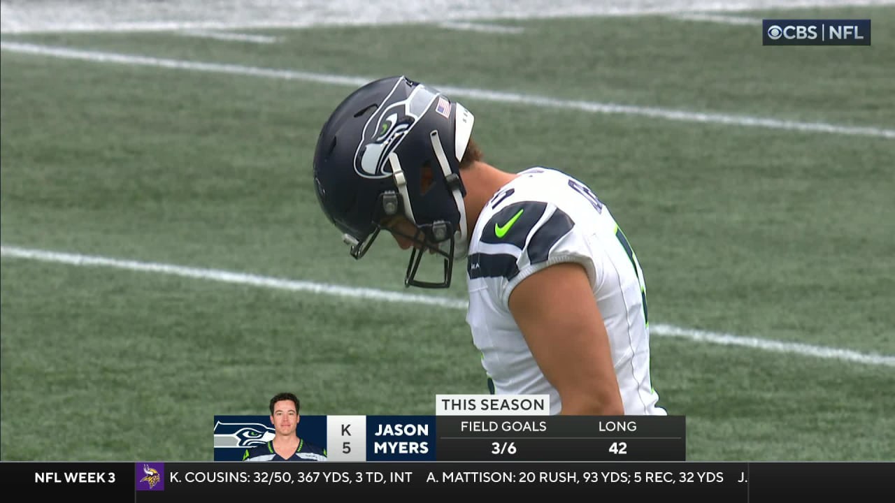 Seattle Seahawks kicker Jason Myers evens things up with a 43-yard ...