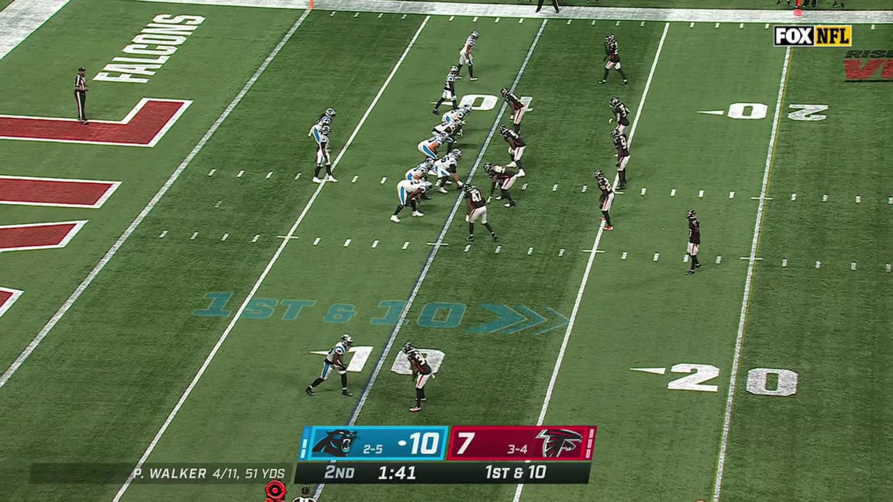 Carolina Panthers running back D'Onta Foreman explodes off right side ...