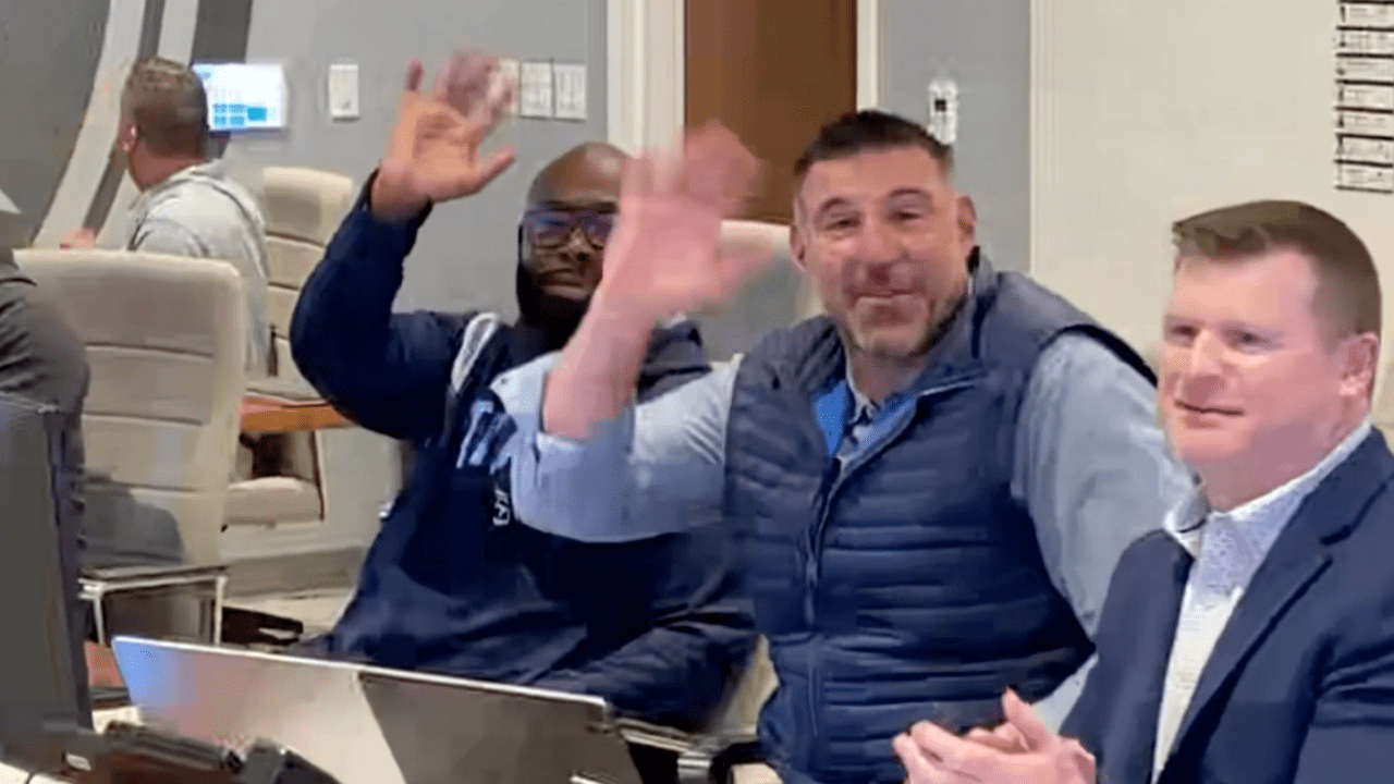 Tennessee Titans celebrate after fifth-round draft pick | 'NFL Draft ...