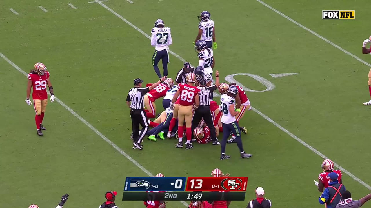 Seattle Seahawks wide receiver Tyler Lockett's punt return foiled by ...