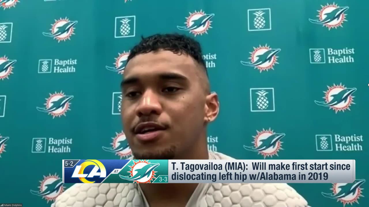 Miami Dolphins quarterback Tua Tagovailoa on challenge of Los Angeles Rams' defense: 'We know ...