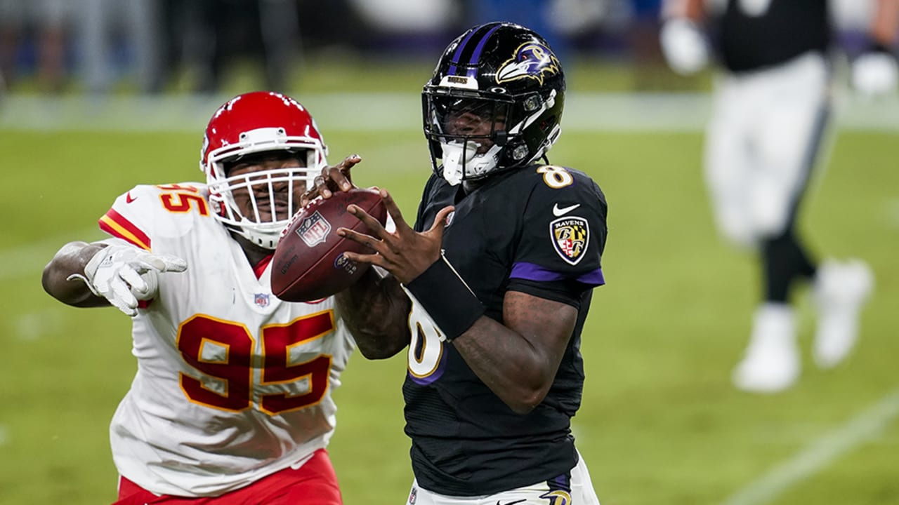 Kansas City Chiefs defensive tackle Chris Jones runs down Baltimore ...