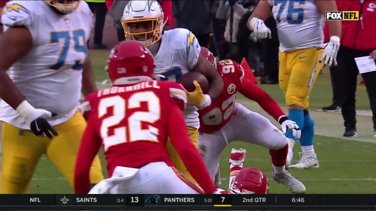 Los Angeles Chargers running back Justin Jackson high steps down ...