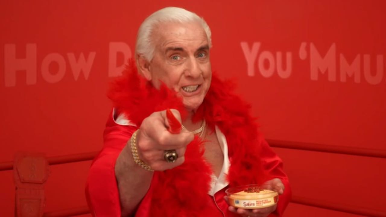 Ric Flair leads star-studded Sabra Hummus commercial