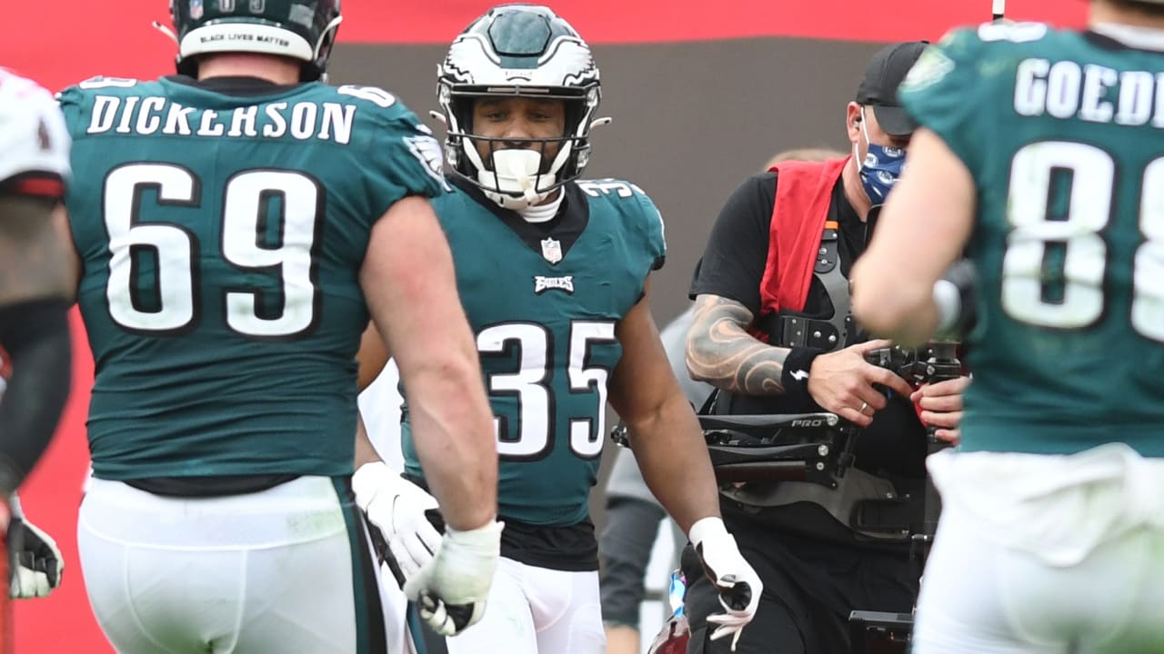 Philadelphia Eagles running back Boston Scott accelerates for speedy 34 ...