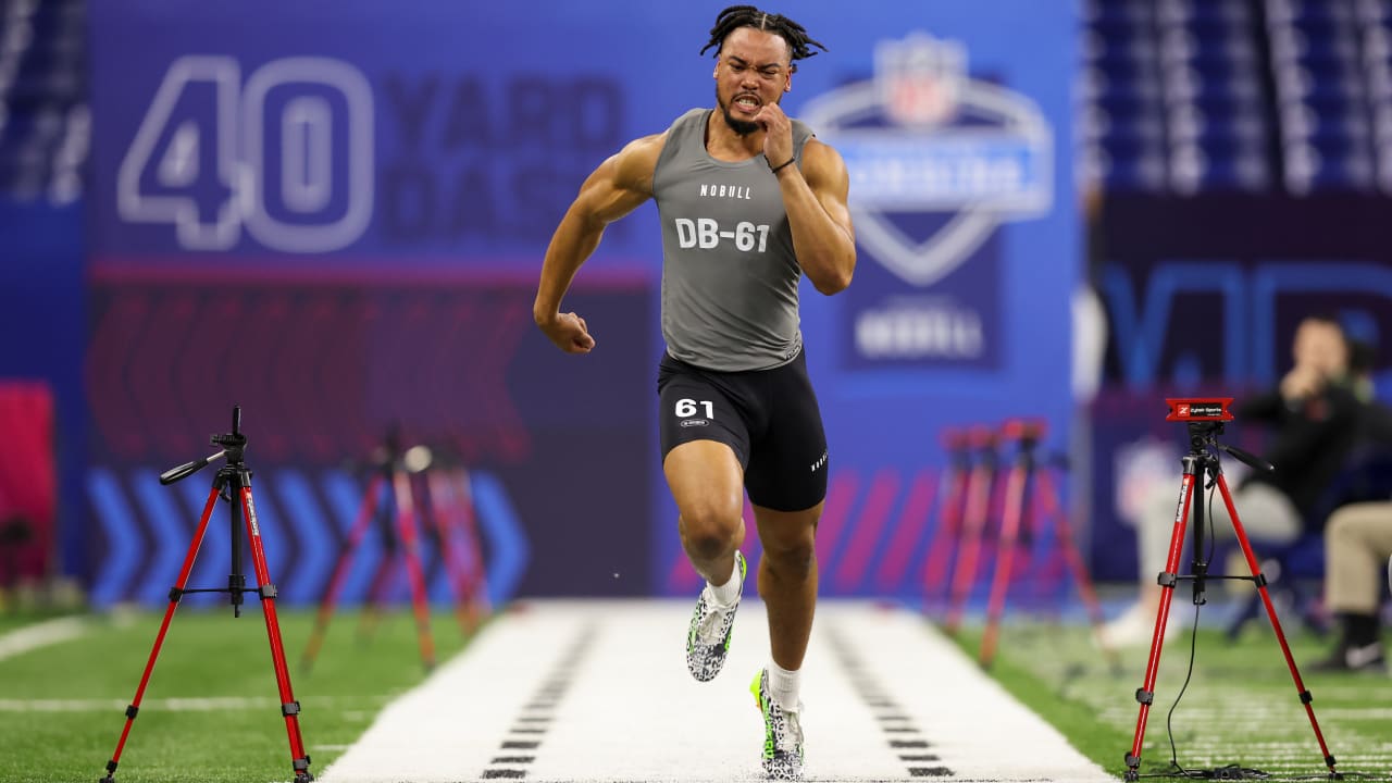 Safety Jason Taylor II runs official 4.50-second 40-yard dash at 2023 ...