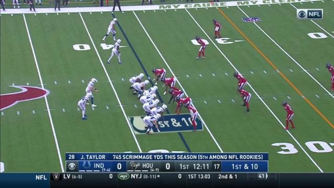 Indianapolis Colts tight end Jack Doyle plows through defensive back ...