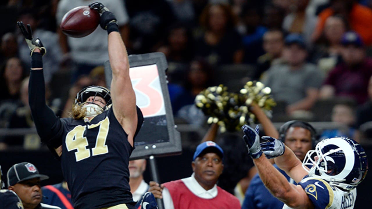 Anzalone gets UP to pick off Brandon Allen in red zone