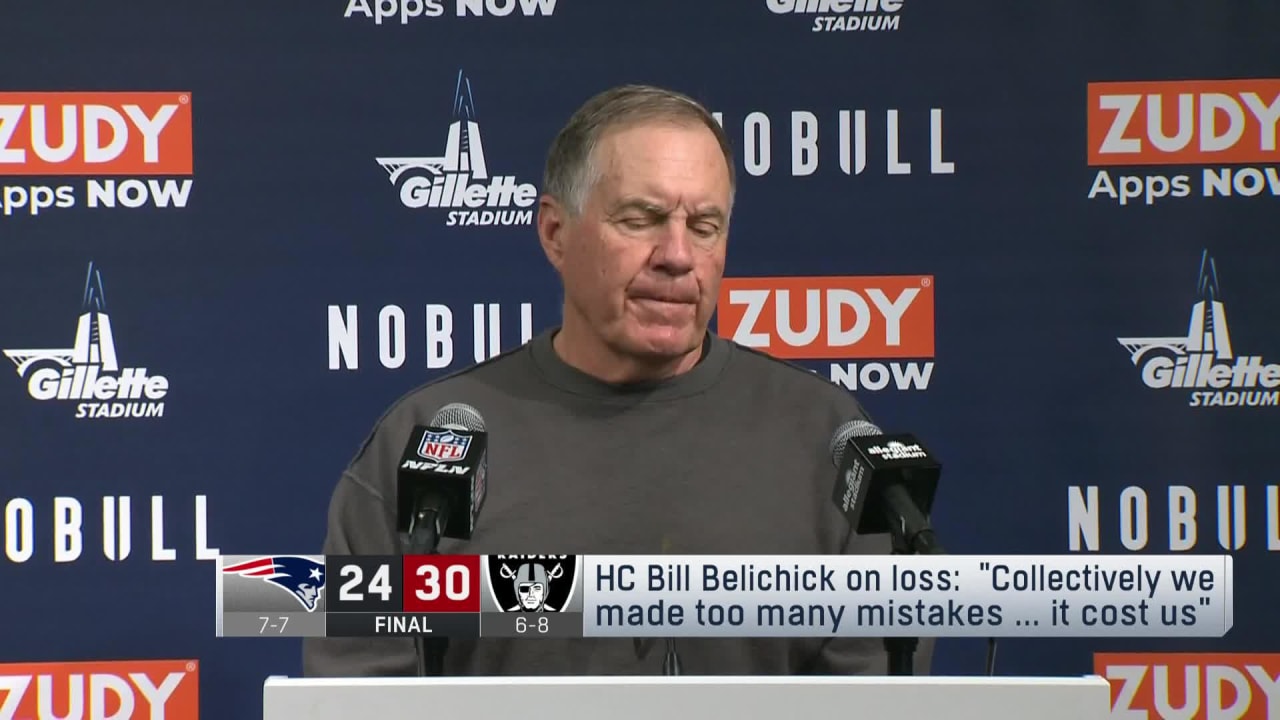 New England Patriots head coach Bill Belichick on loss vs. Las Vegas ...