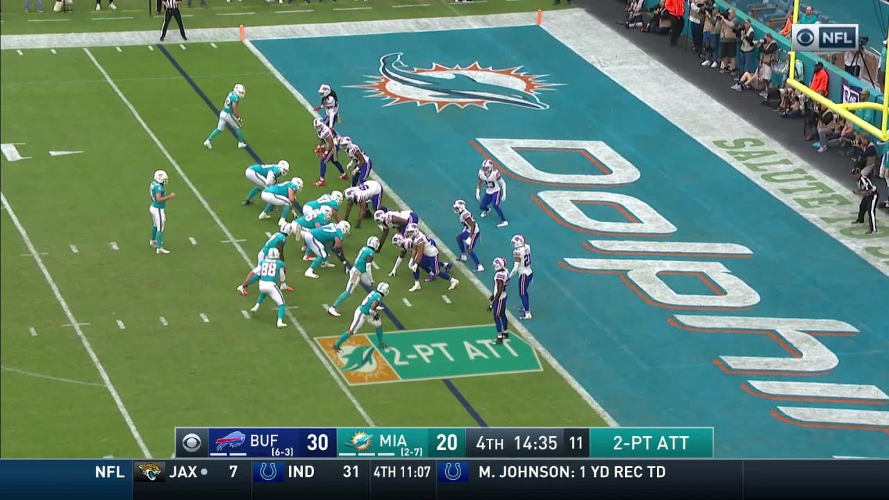 Bills D stuffs Miami's shovel pass two-point conversion play