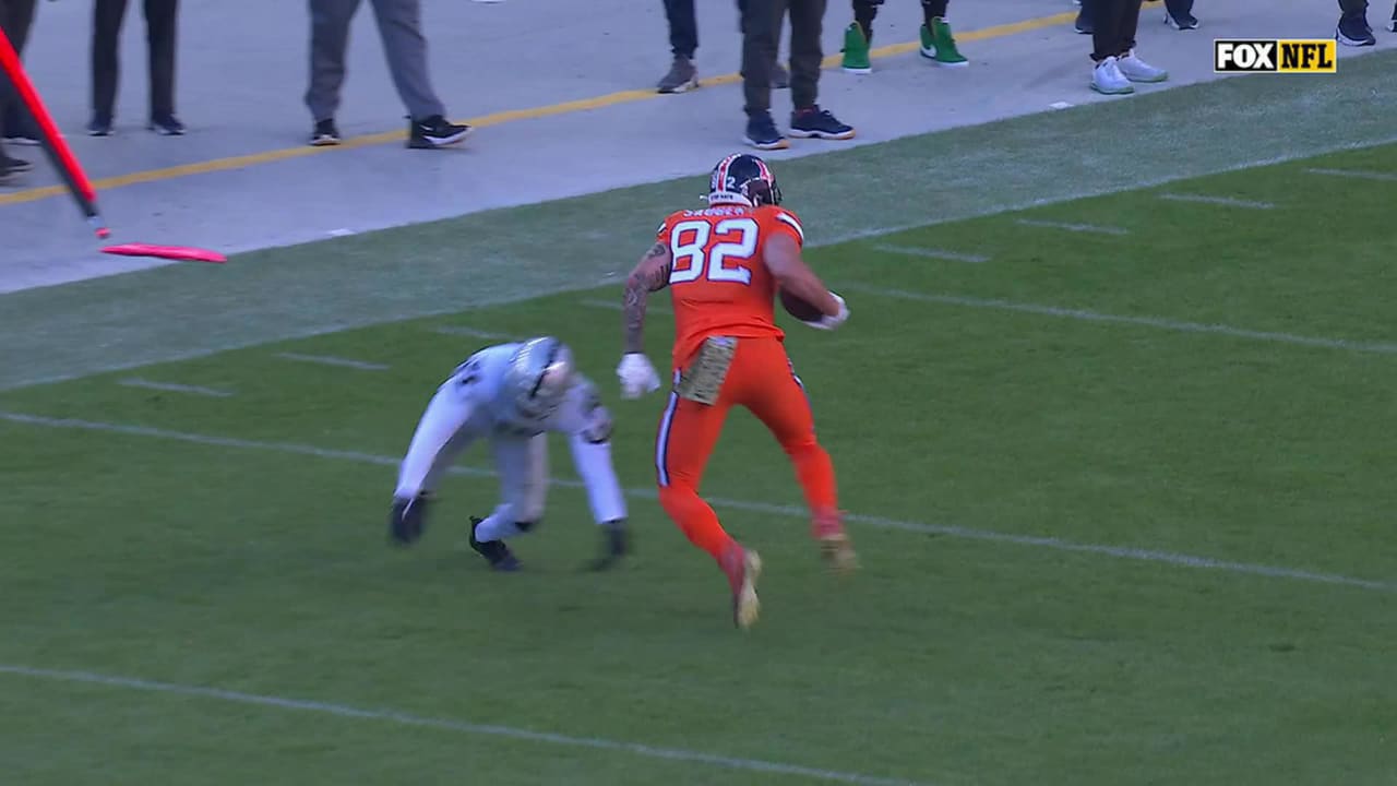 Denver Broncos tight end Eric Saubert's nifty juke move helps the ...