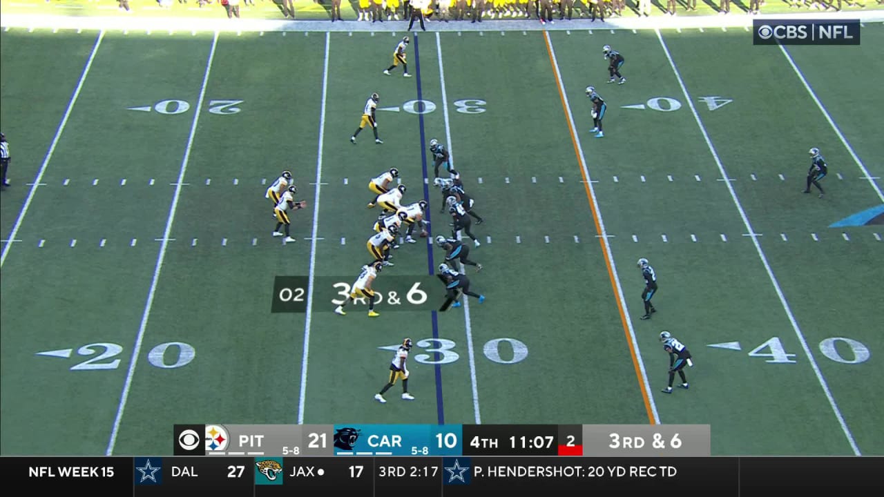 Carolina Panthers swarm Pittsburgh Steelers quarterback Mitch Trubisky ...