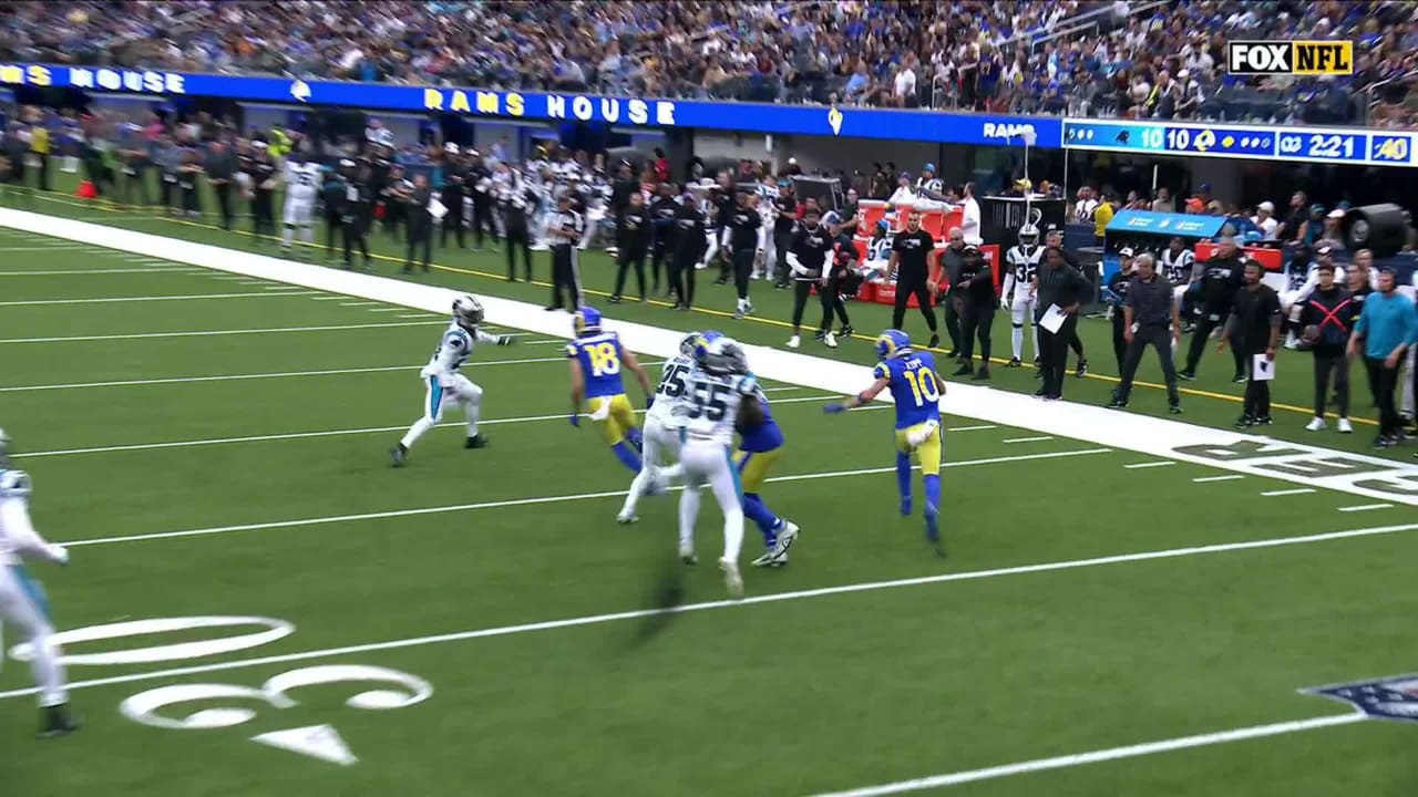 Los Angeles Rams wide receiver Cooper Kupp takes a fly sweep for a 13 ...