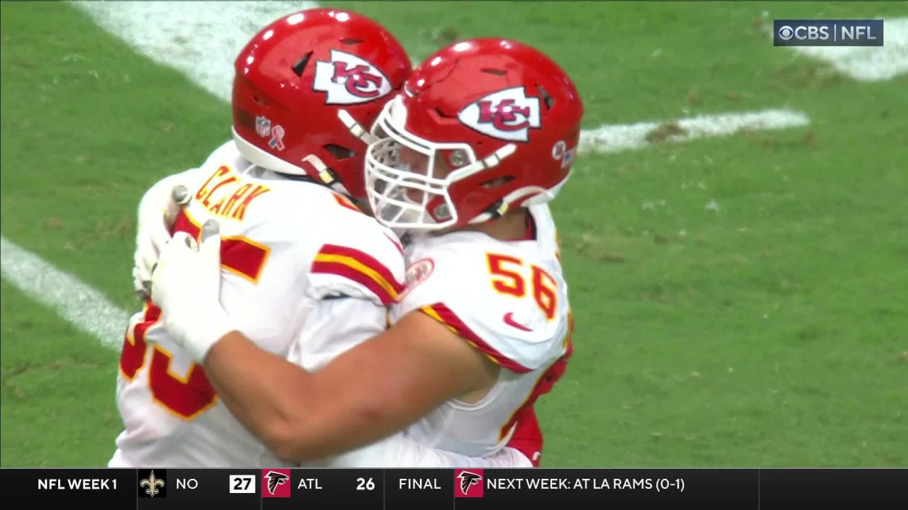 Kansas City Chiefs defensive end George Karlaftis bats Arizona ...