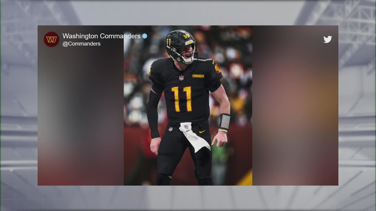 First look: Washington Commanders quarterback Carson Wentz in ...