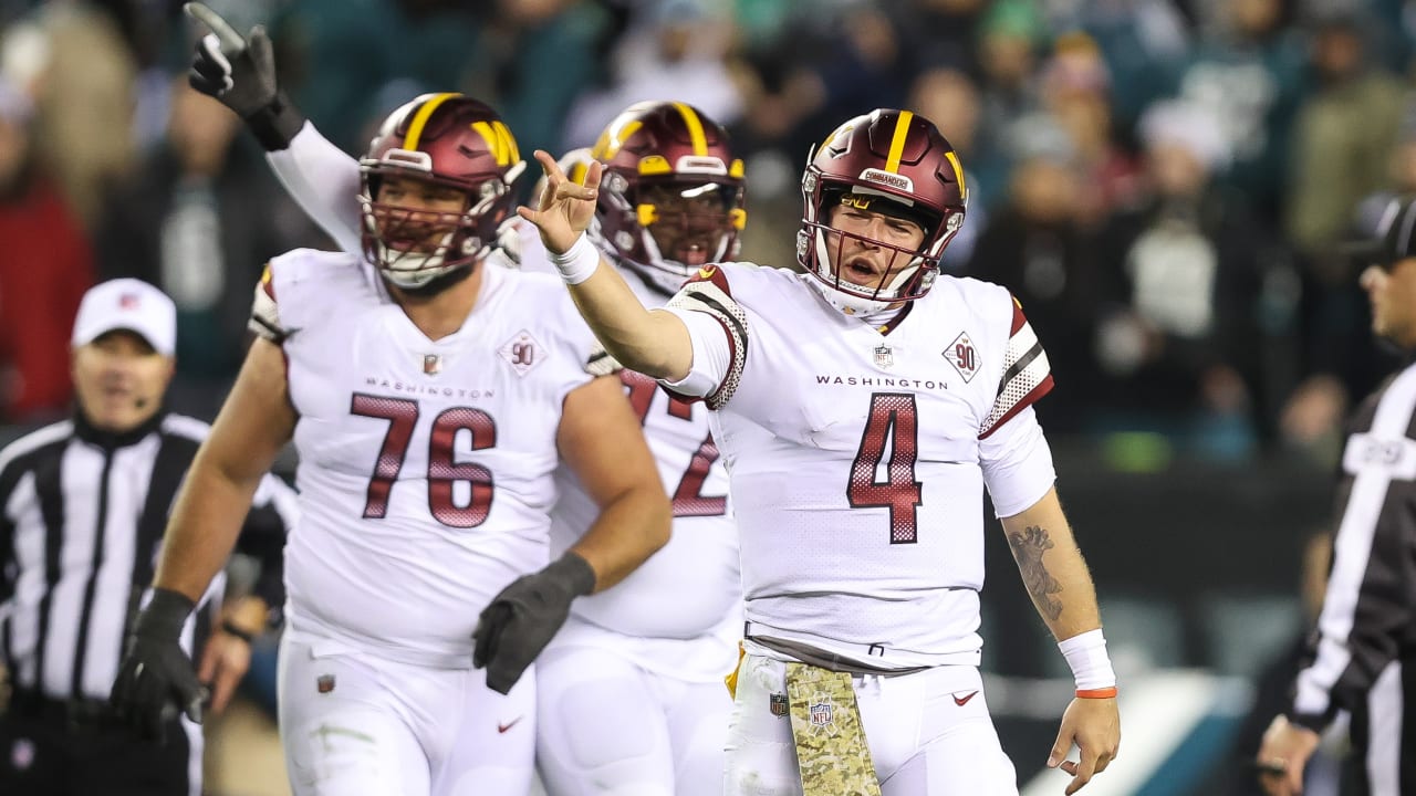 Would-be sack of Washington Commanders quarterback Taylor Heinicke ...
