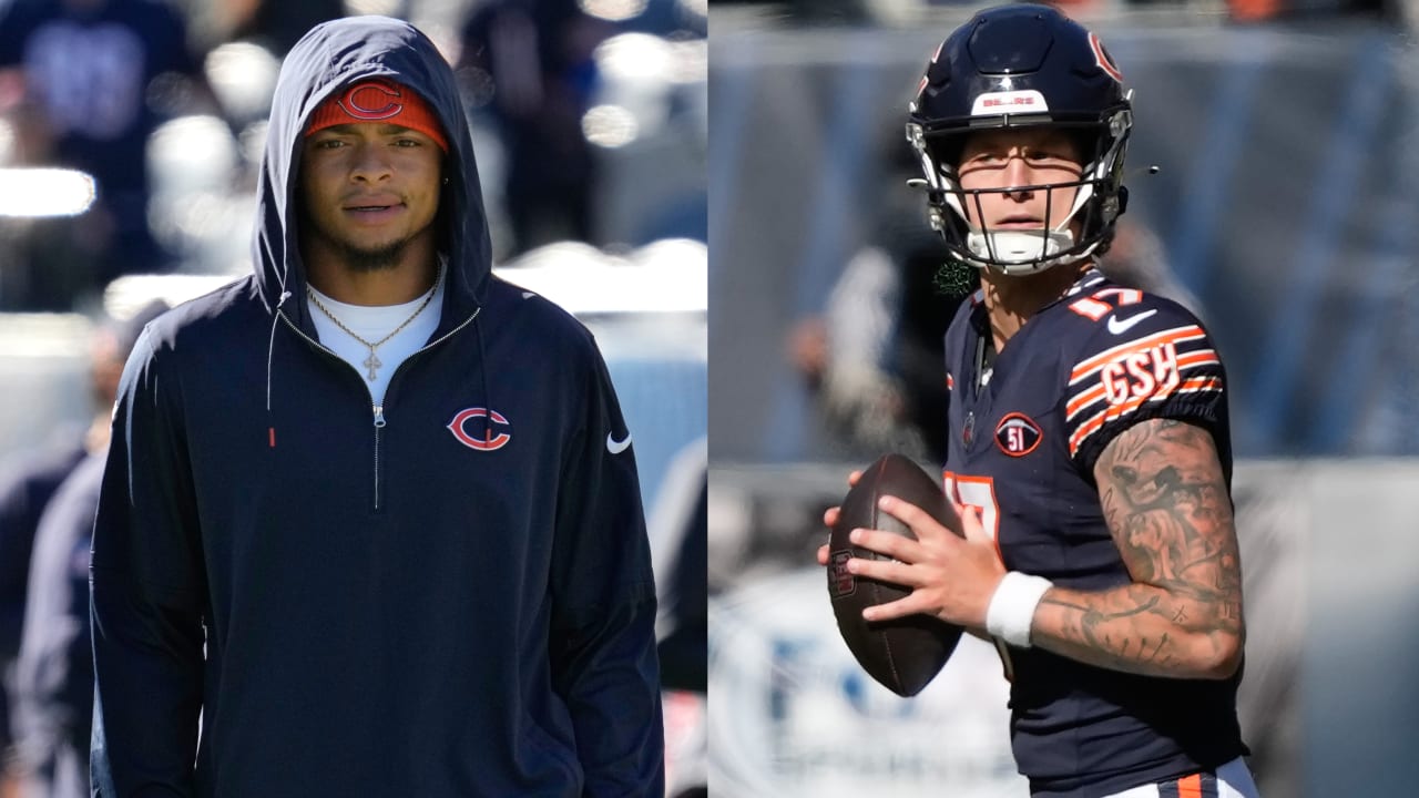 QB Justin Fields (thumb) to miss second game in a row; Tyson Bagent ...