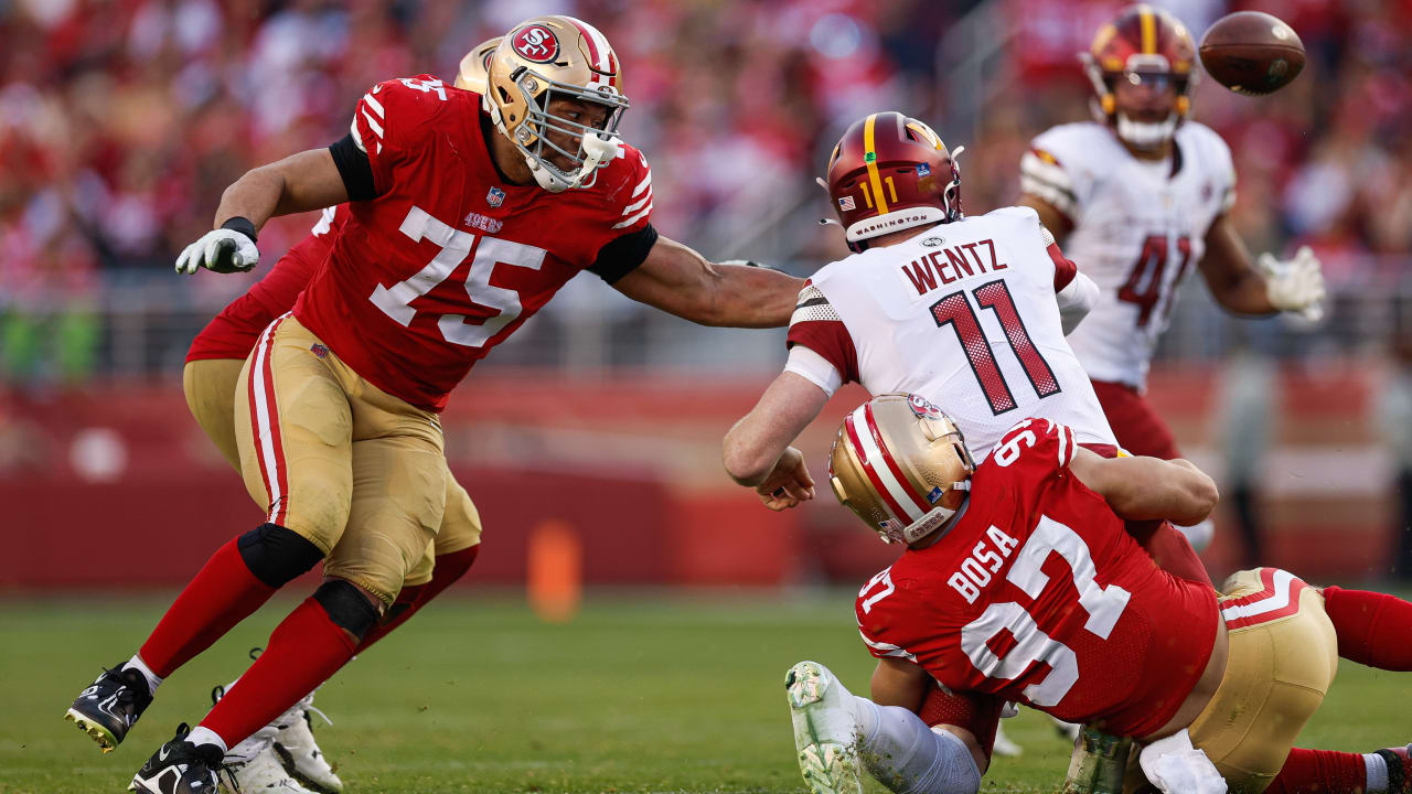 San Francisco 49ers defensive end Nick Bosa delivers BIG strip-sack of ...