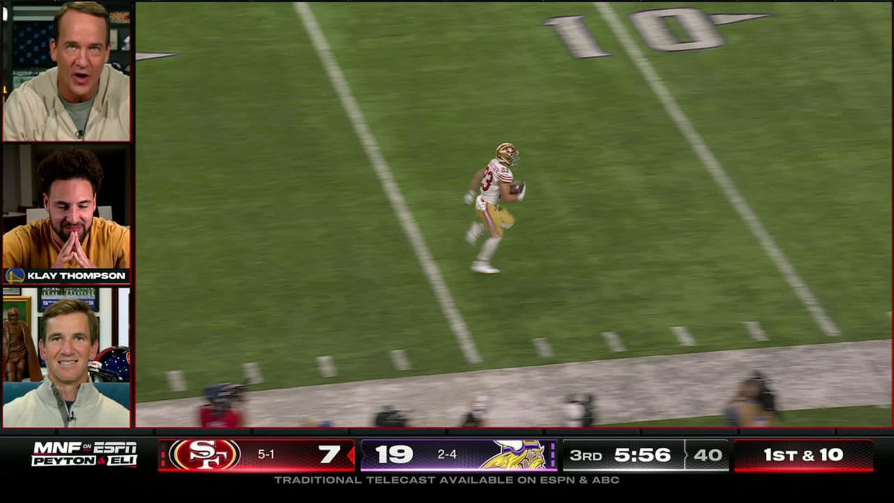 Golden State Warriors shooting guard Klay Thompson reviews Eli Manning ...