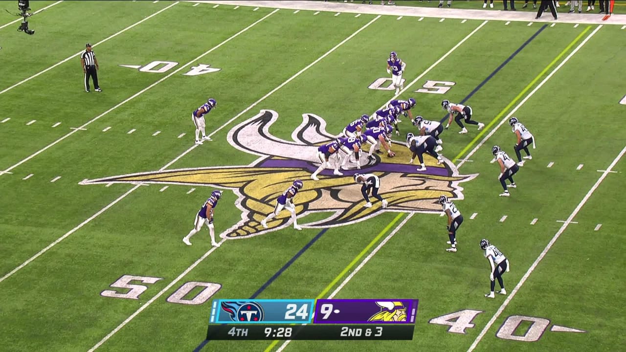 Minnesota Vikings tight end Colin Thompson darts down the sideline for ...