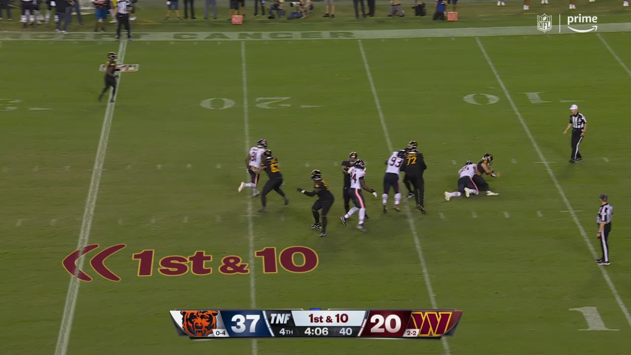 Chicago Bears defensive lineman DeMarcus Walker drags Washington ...