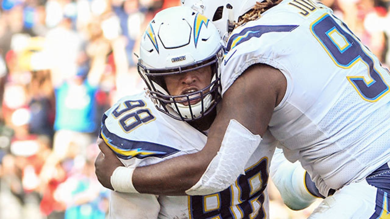 Rochell, Rochell! Chargers DE comes up with INT at perfect time