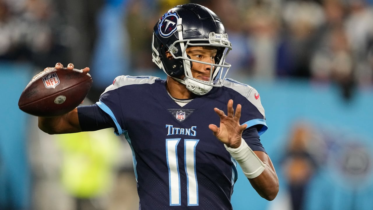 Tennessee Titans quarterback Joshua Dobbs' first pass as a Titan goes ...