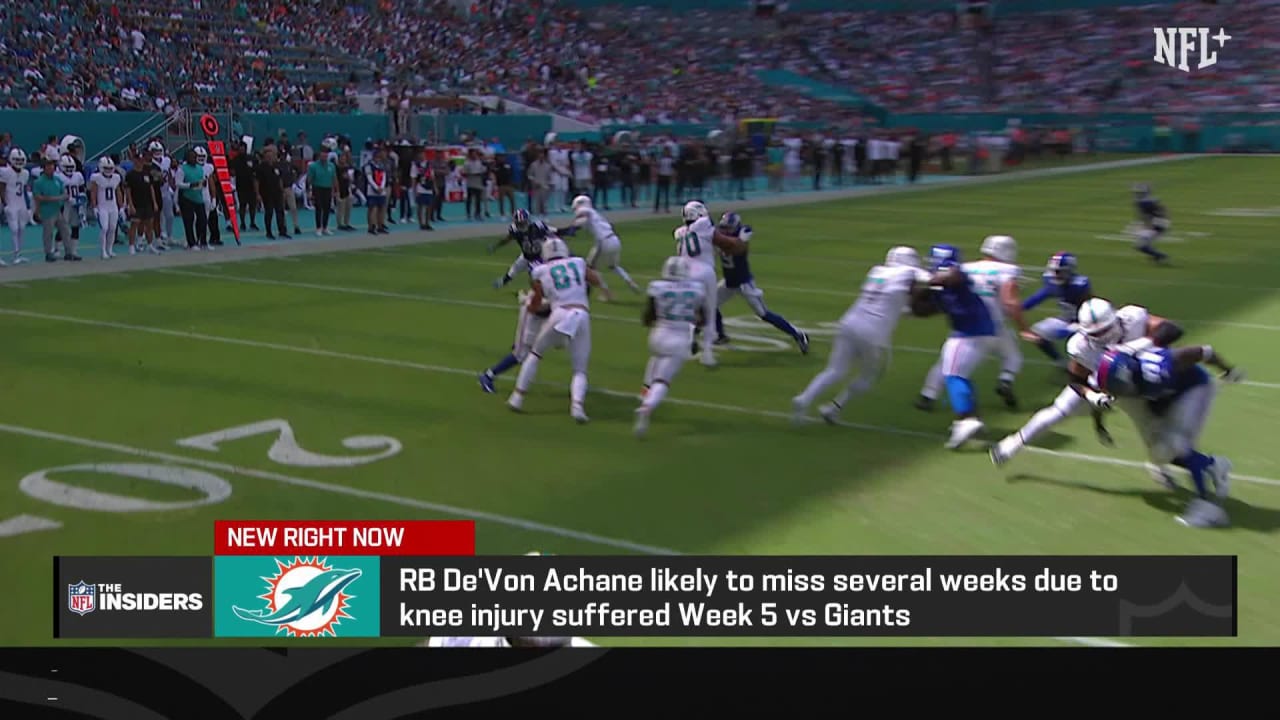 NFL Network Insider Tom Pelissero: Miami Dolphins running back De'Von Achane (knee) expected to ...